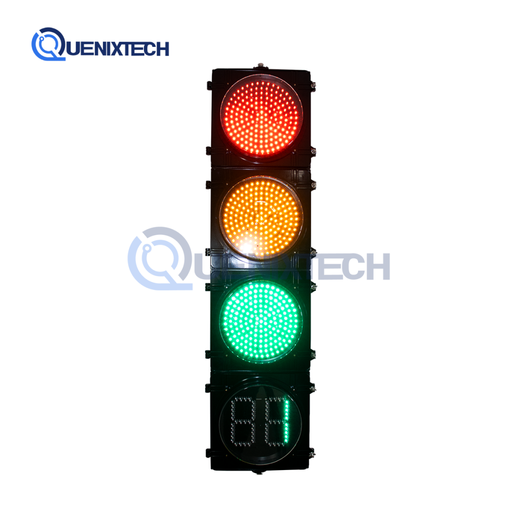 Semáforo Led Vehicular 3 Luces + Contador 300mm